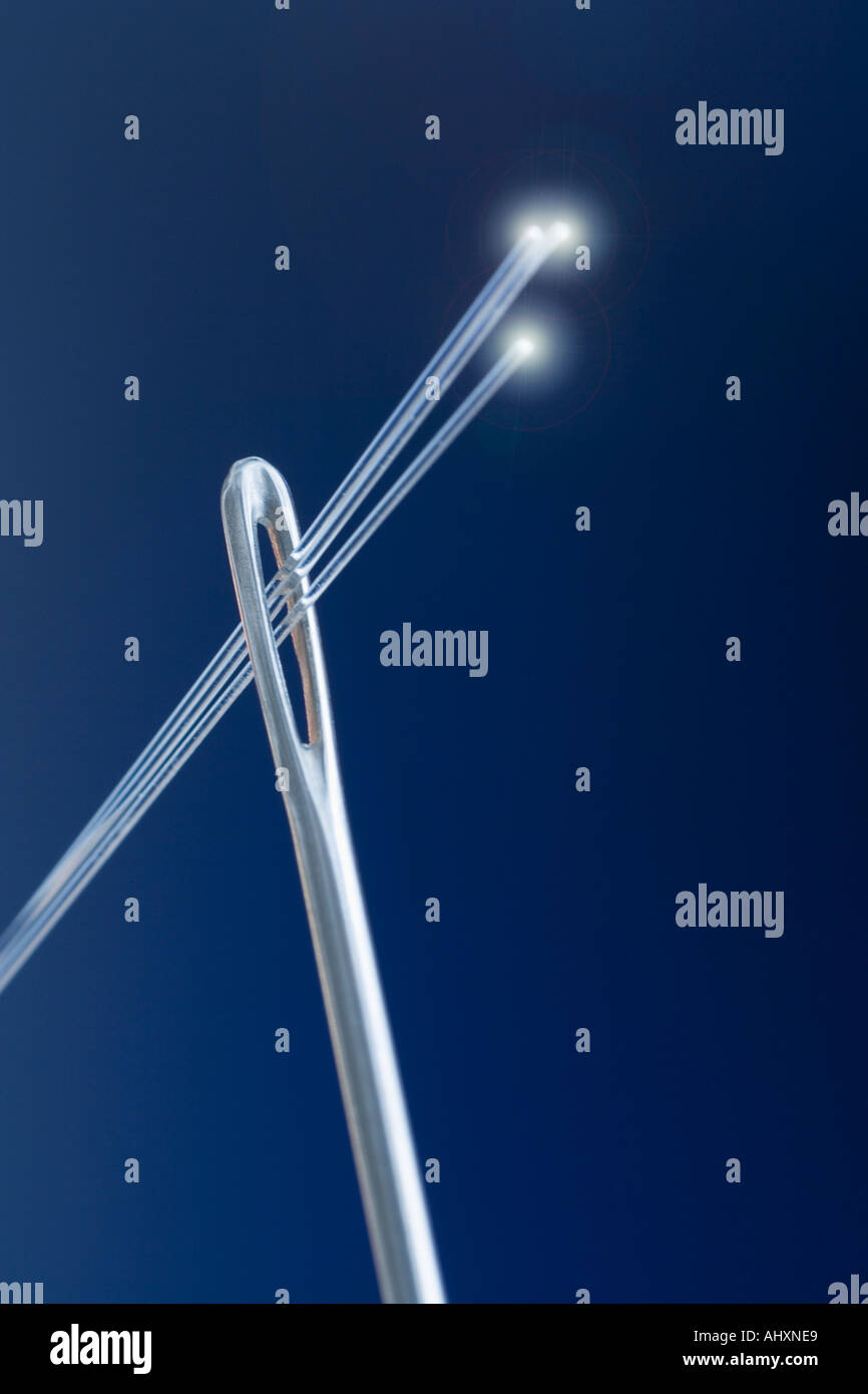 Needle with fiber optic threads Stock Photo - Alamy