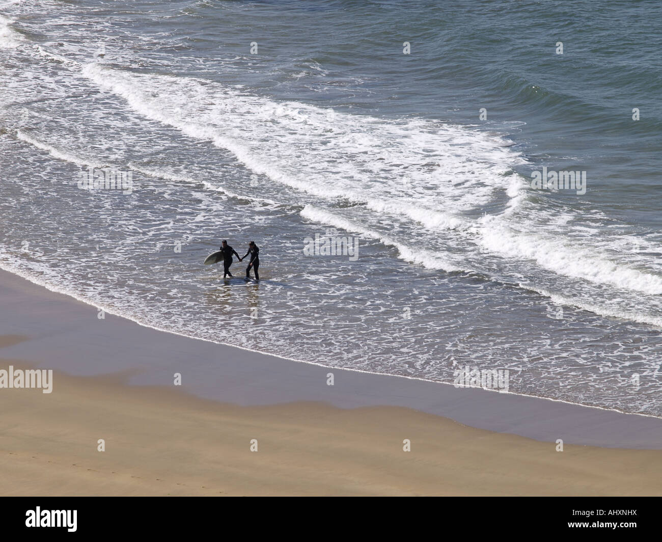 Aerial view duckpool beach hi-res stock photography and images - Alamy