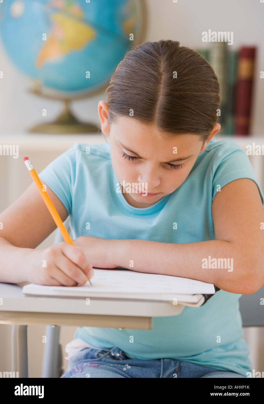 Girls testing in classroom hi-res stock photography and images - Alamy