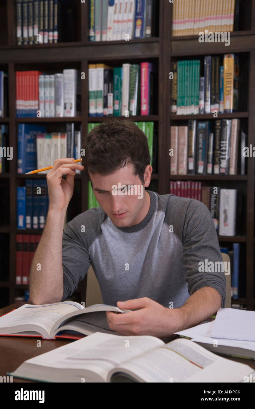 Male Student Studying