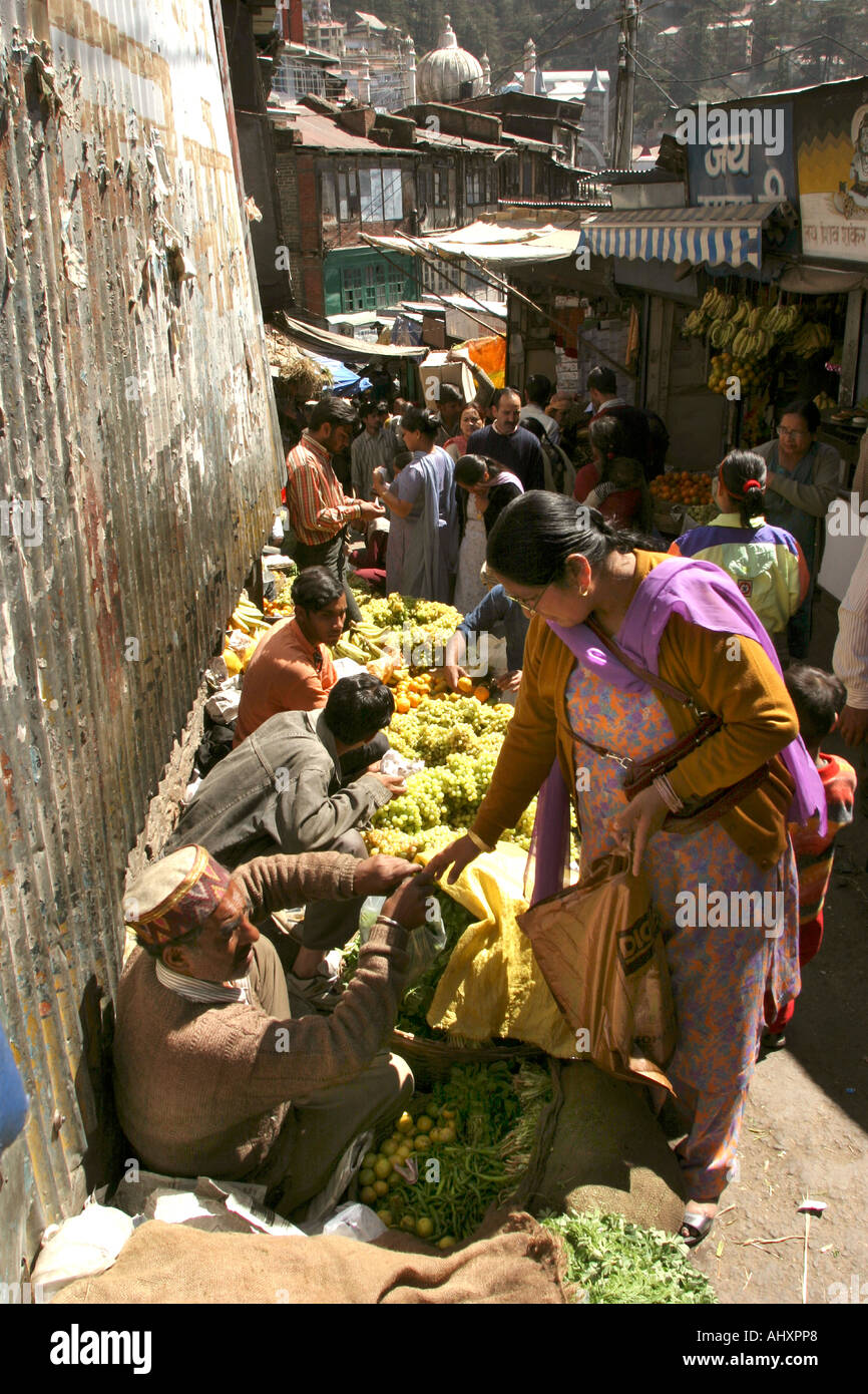 India Himachal Pradesh Shimla Simla Hill Station bazaar fruit market ...