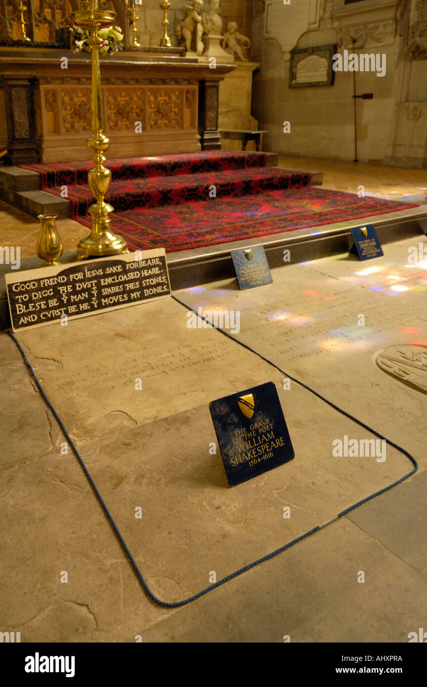 William Shakespeares grave Holy Trinity Church Stratford on Avon ...