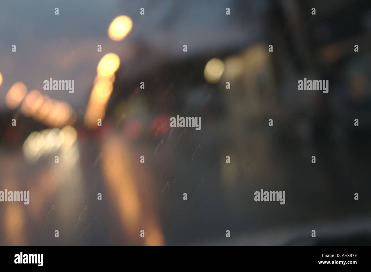 Tilted view of the road on a wet and rainy night Stock Photo - Alamy