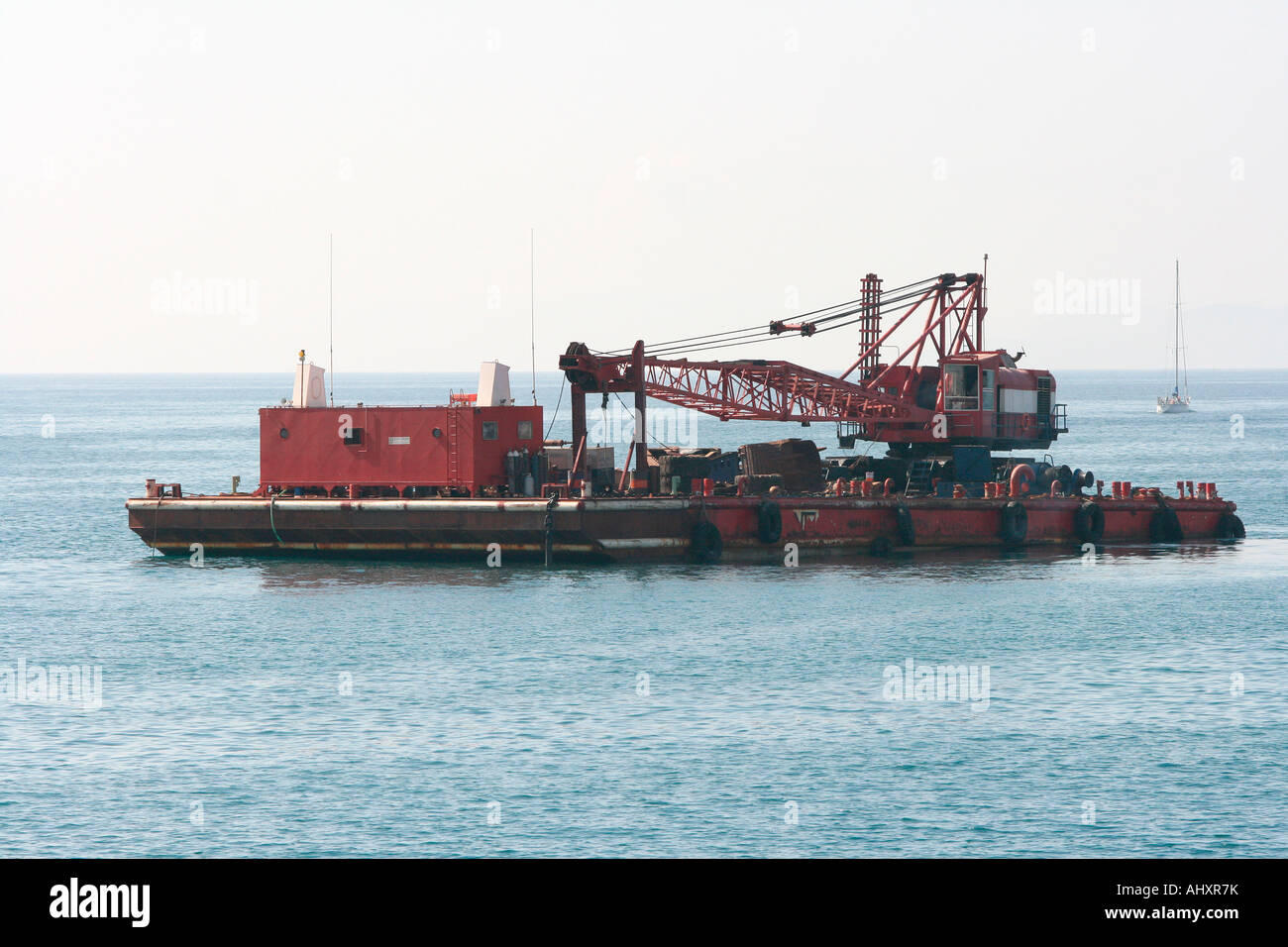 floating cargo sea crane profile Stock Photo - Alamy