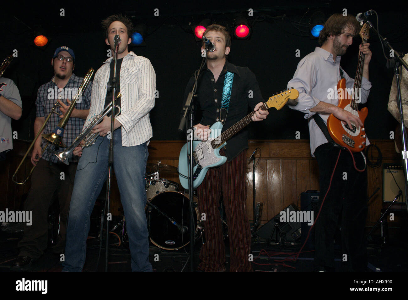 Rock band playing in a club Stock Photo - Alamy