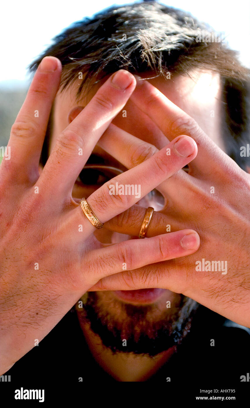 man under hands Stock Photo - Alamy