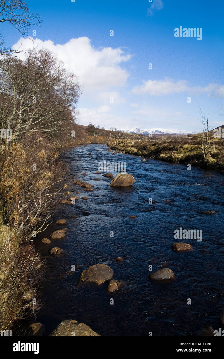 dh River Brora STRATH BRORA SUTHERLAND River water flowing downstream ...