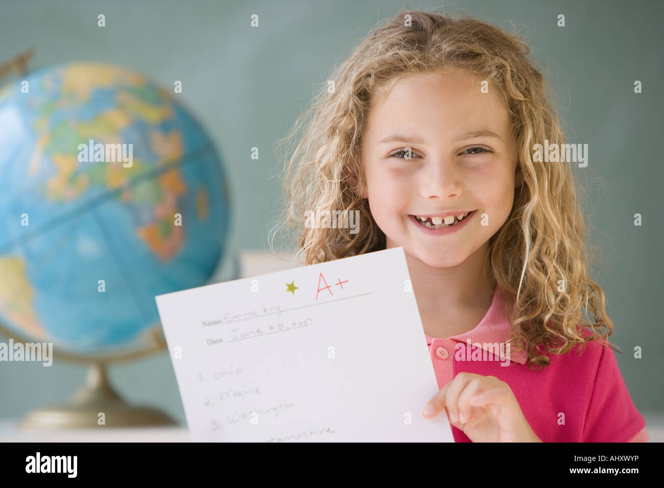 Girls testing in classroom hi-res stock photography and images - Alamy