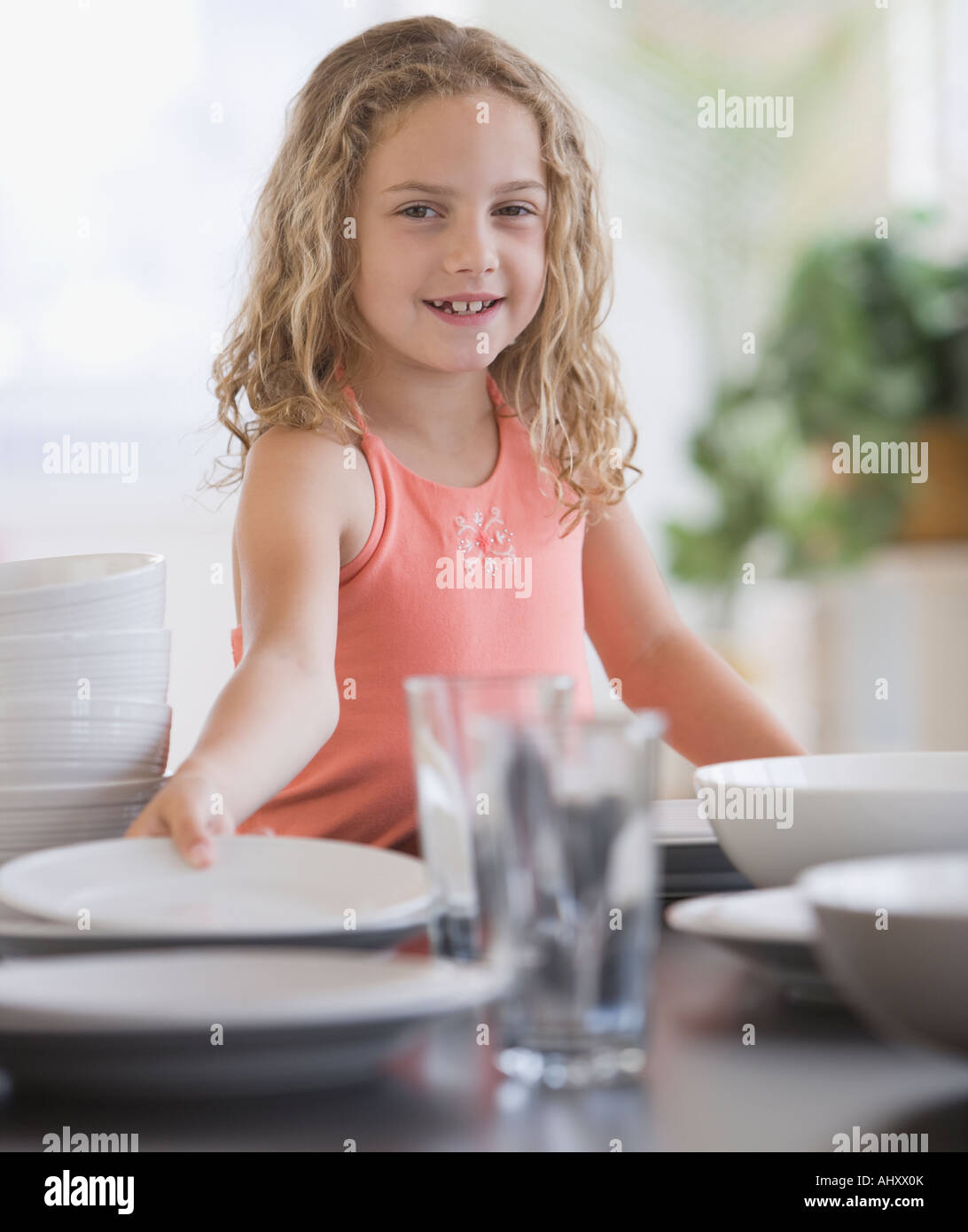 Child Setting Table Chores High Resolution Stock Photography and Images ...