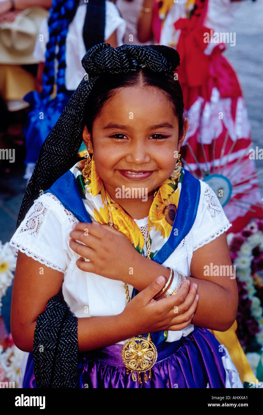 Mexican Girl Mexican Girl Costumed Dancer Portrait Guelaguetza