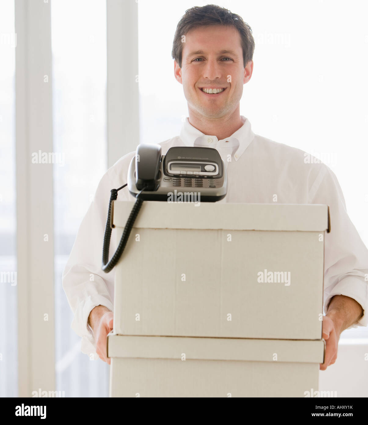 Man inside telephone box hi-res stock photography and images - Alamy