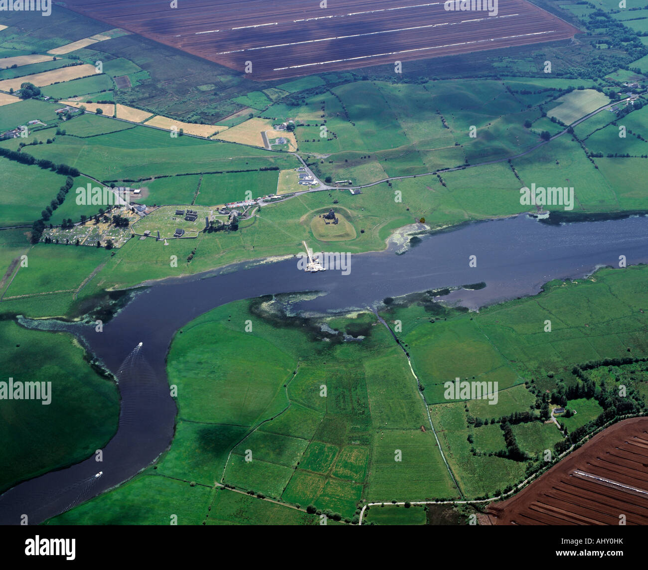 aerial image of river shannon Stock Photo - Alamy