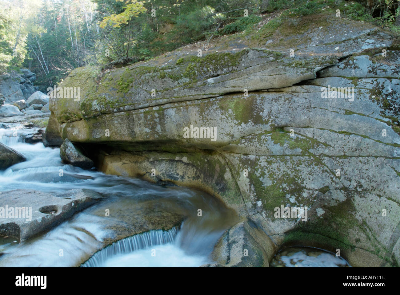 Ammonoosuc River near the Upper Falls during the autumn months in the ...