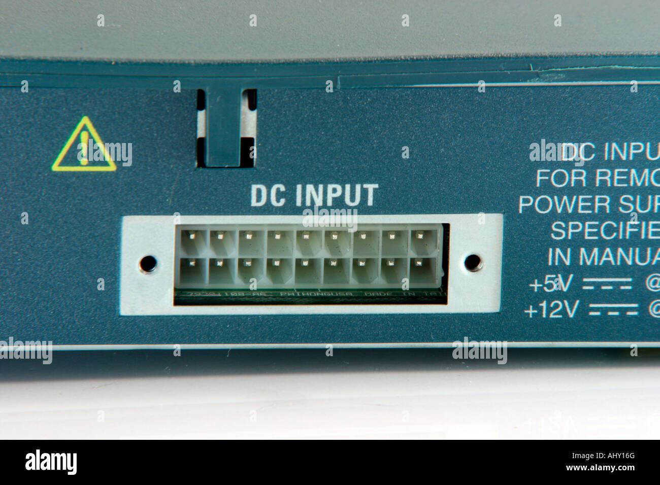 dc input electronic devices details Stock Photo - Alamy
