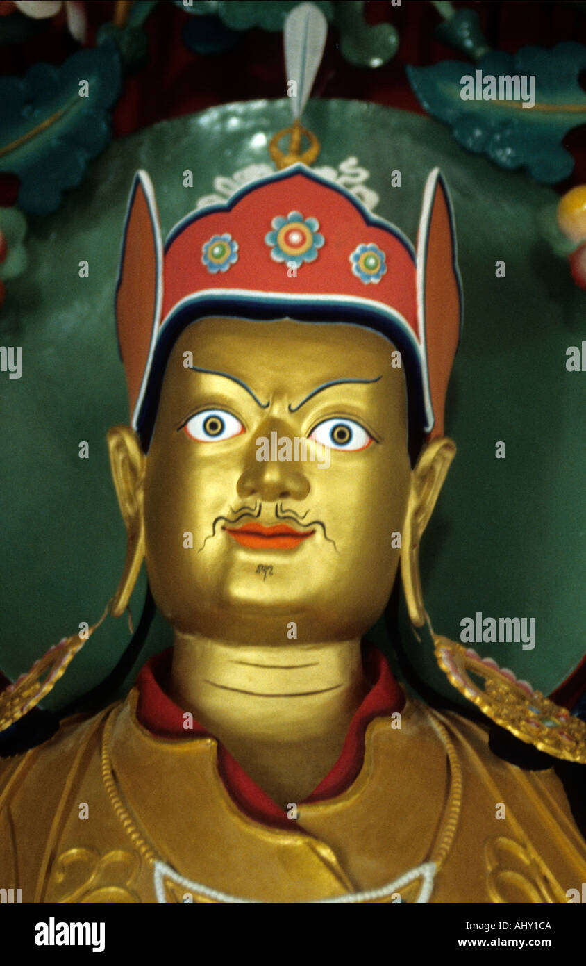 Statue of buddhist master Guru Rinpoche Padmasambhava or Lotus Born in ...