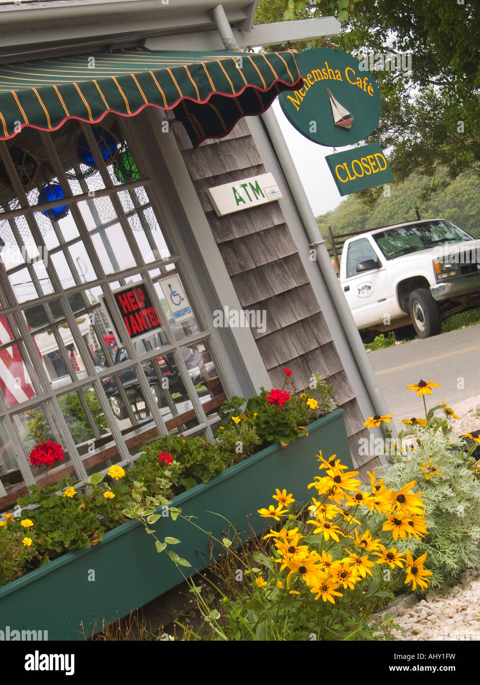 Outside the Menemsha Cafe, Martha's Vineyard Massachusetts USA Stock ...