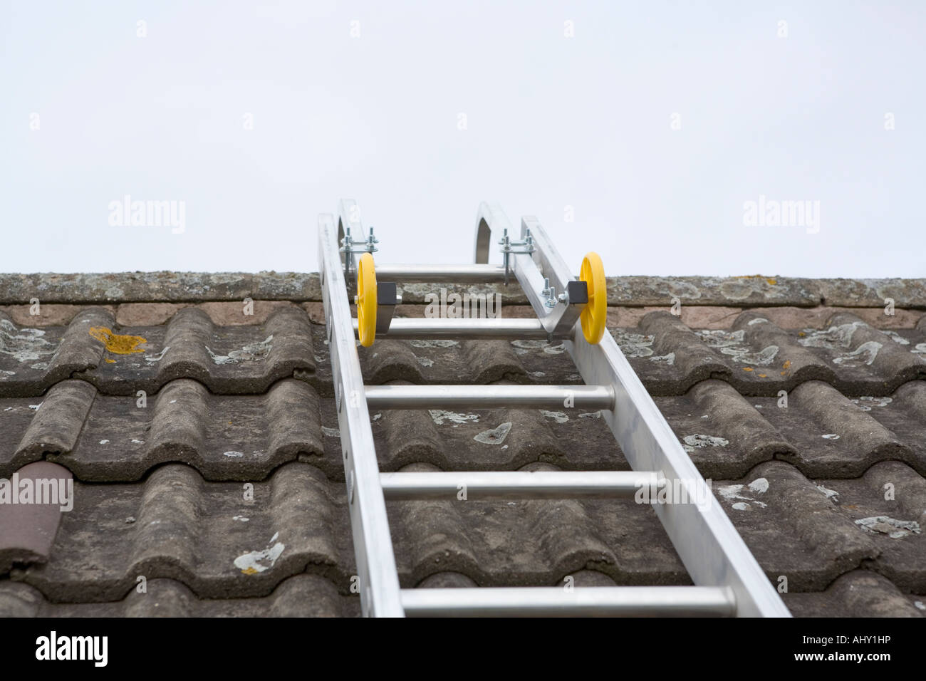 Roof ladder on roof Stock Photo - Alamy