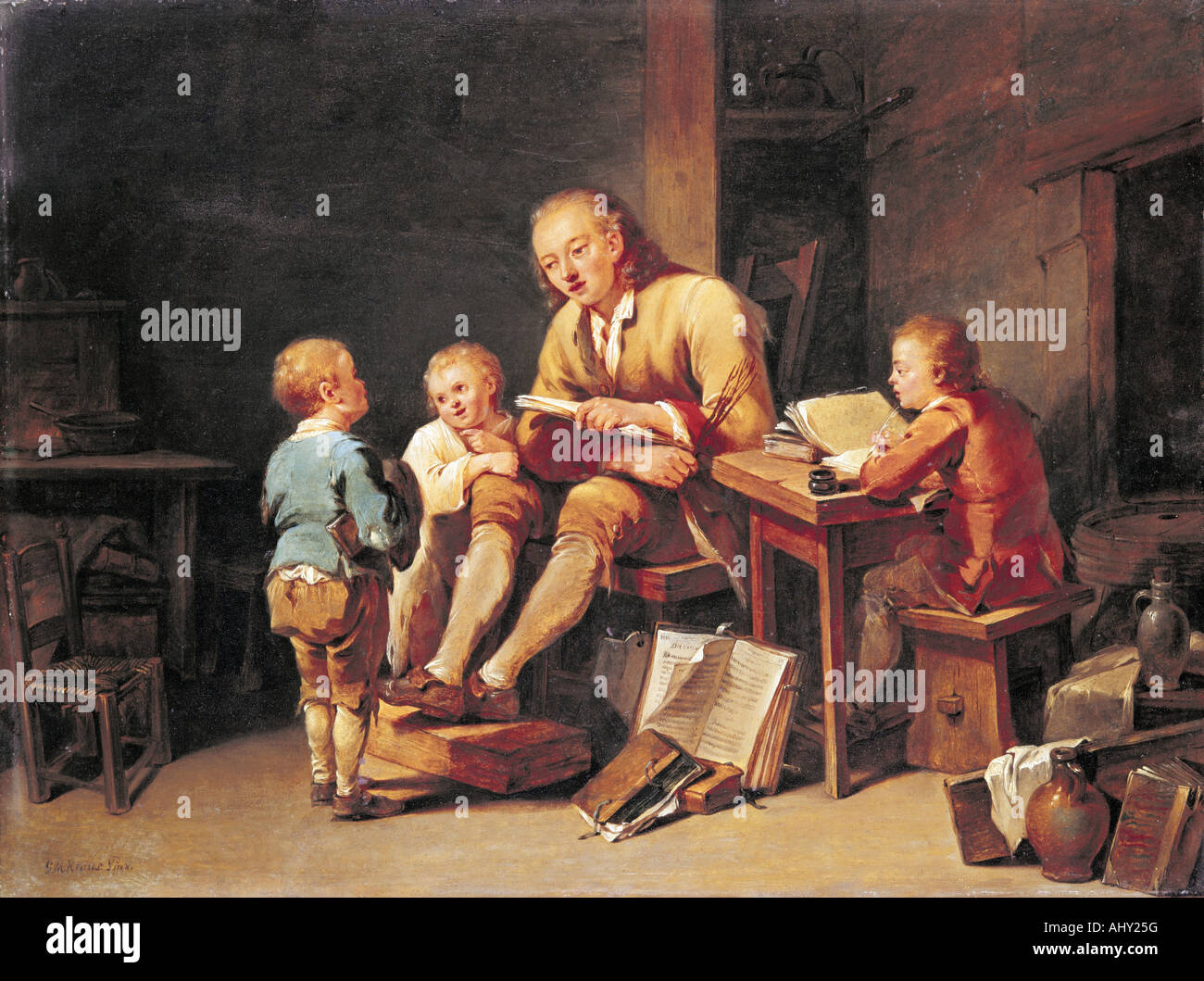 "fine arts, Kraus, Georg Melchior, (1737 - 1806), painting, "Vater mit ...