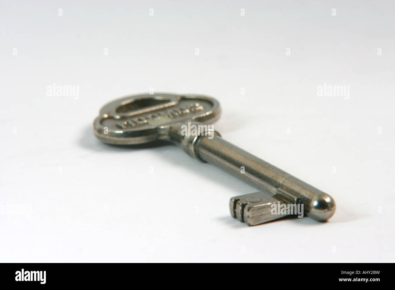 safety cocept retro key in white background Stock Photo - Alamy