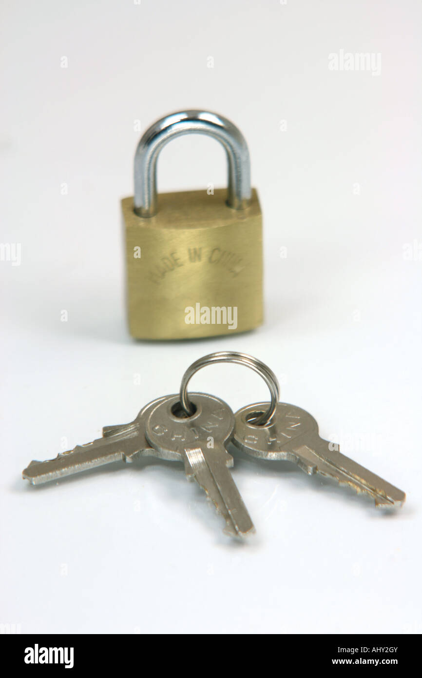 china made lock with keys for concepts Stock Photo - Alamy