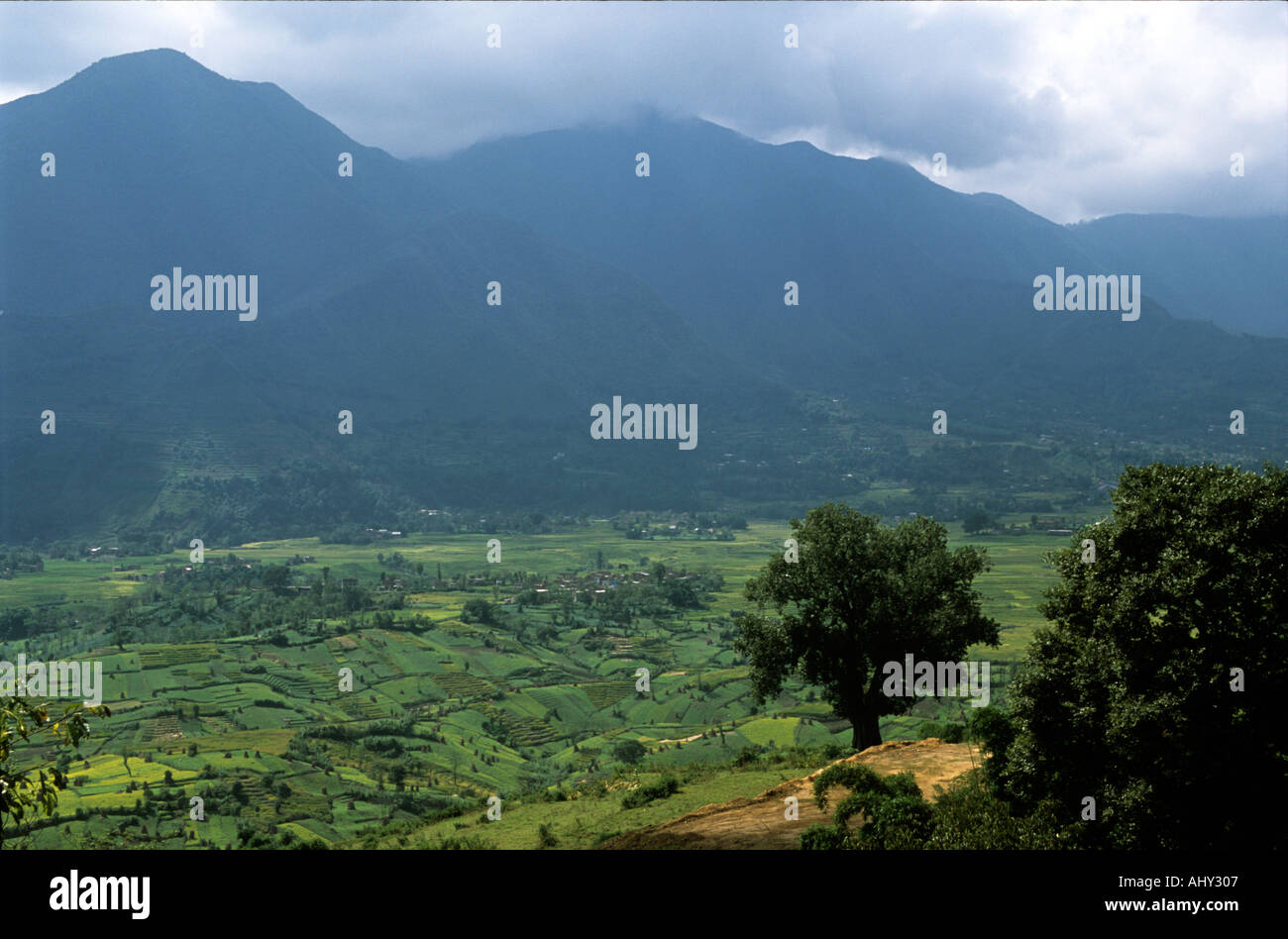 View on Kathmandu Valley from Chobhar Villagel Stock Photo - Alamy