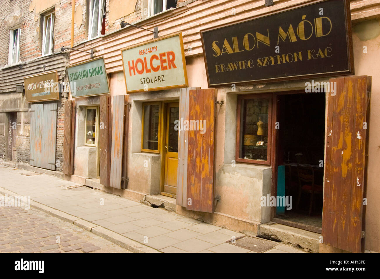 Jewish shops in old Jewish district of Kazimierz Cracow Poland Stock ...