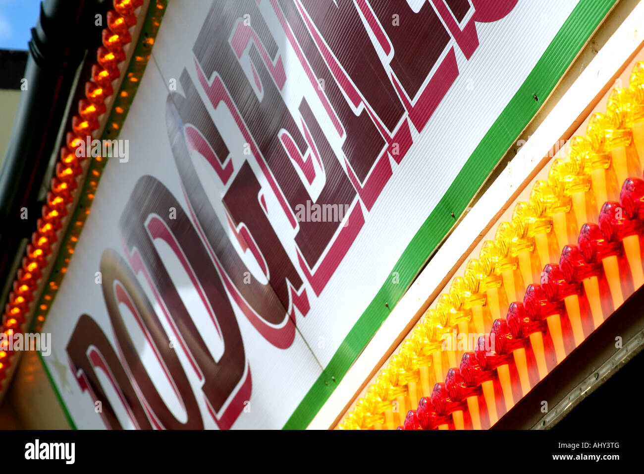 Sign on dodgems ride bumper cars in funfair in New Brighton near ...