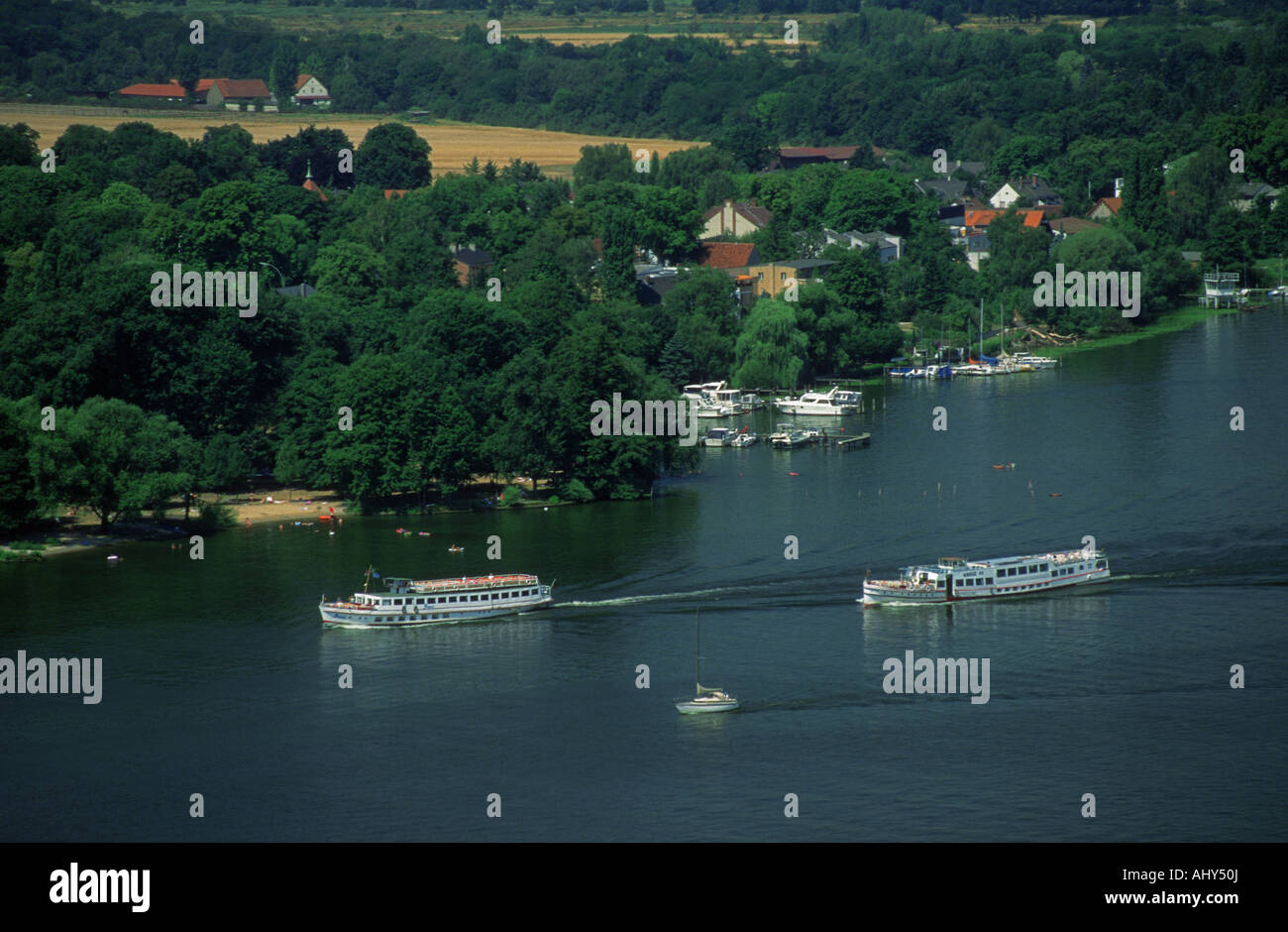 Berlin. Havel river. Boats and landscape Stock Photo - Alamy