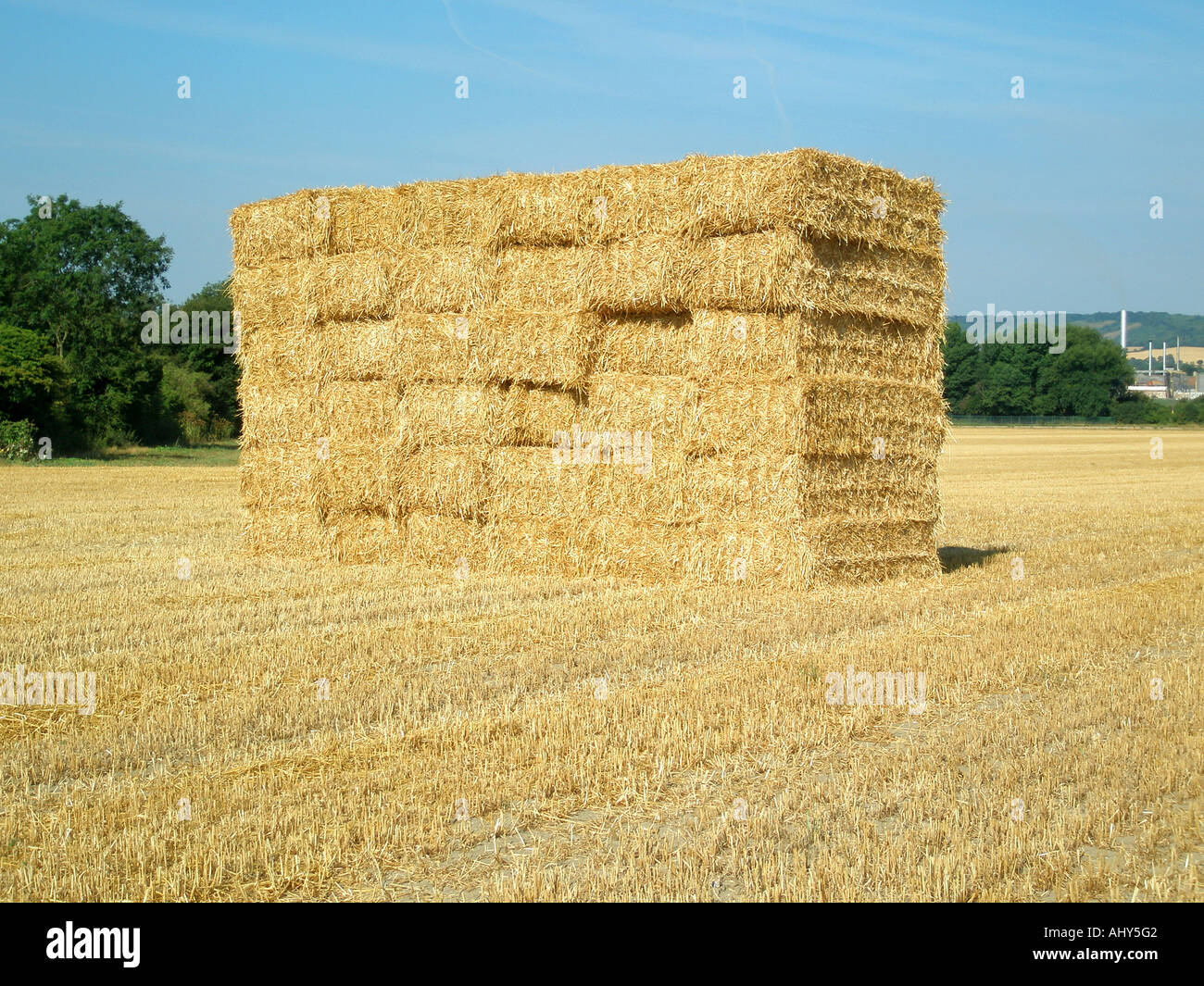 square haystack in the english country side Stock Photo - Alamy