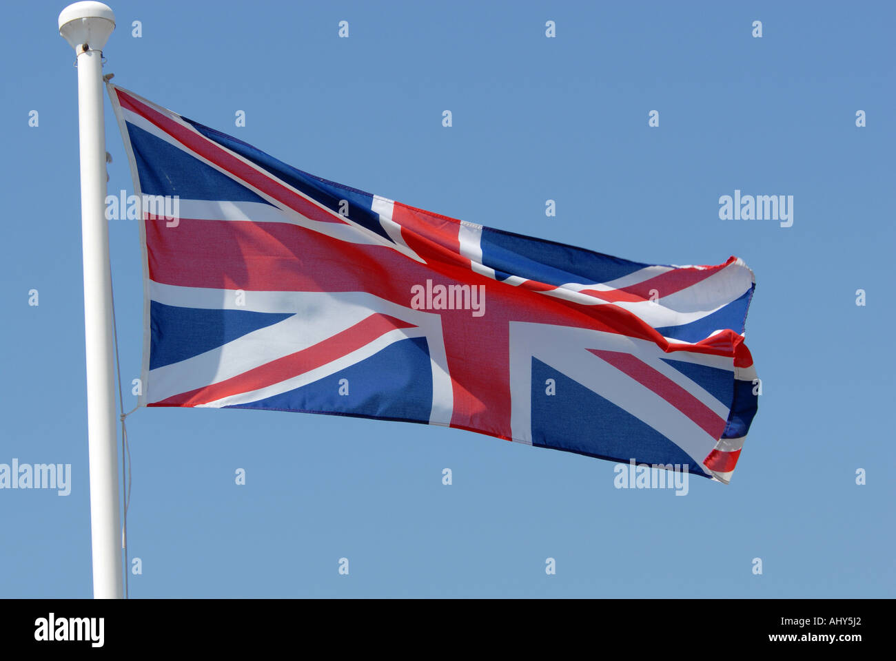 Union Jack flying in wind Stock Photo - Alamy