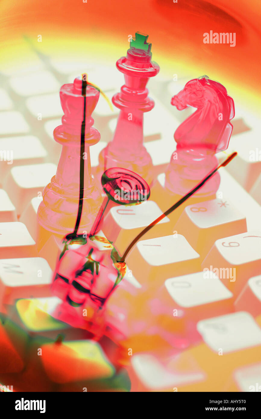 Chess Pieces and Lightbulb on Computer Keyboard Stock Photo - Alamy