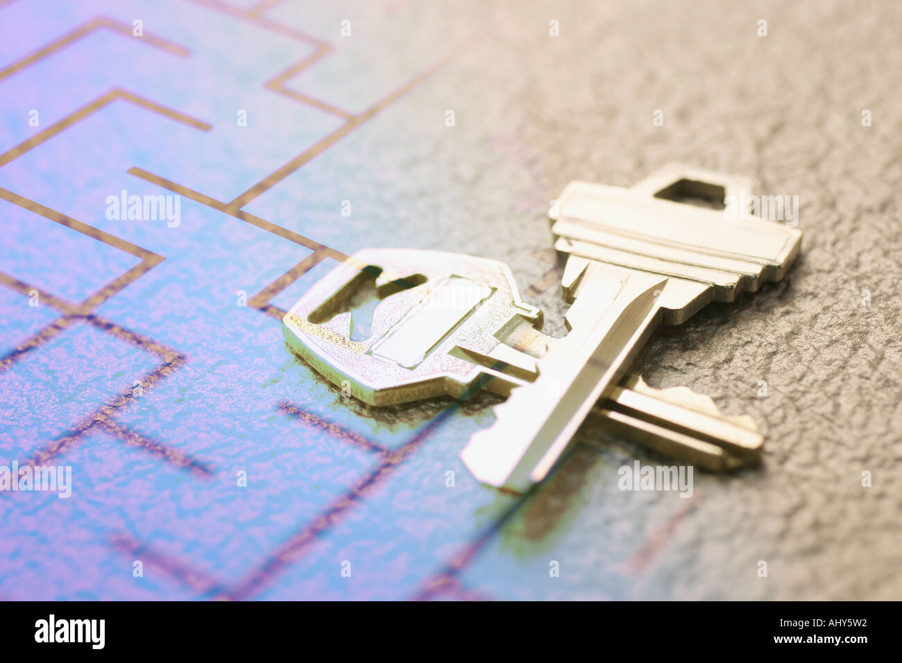 Photo Composite of Keys and Maze Game Stock Photo - Alamy