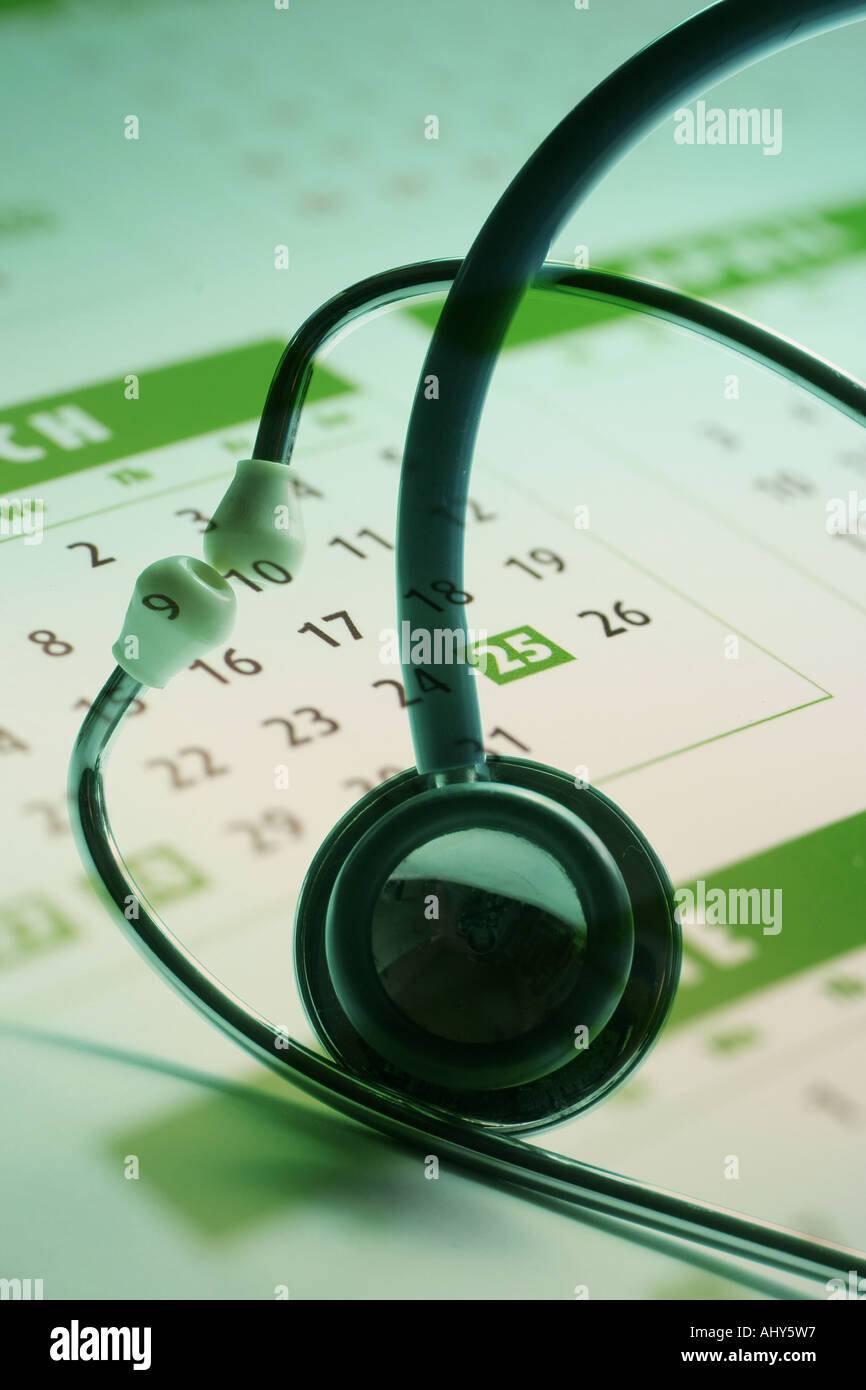 Photo Composite of Stethoscope and Calendar Stock Photo - Alamy