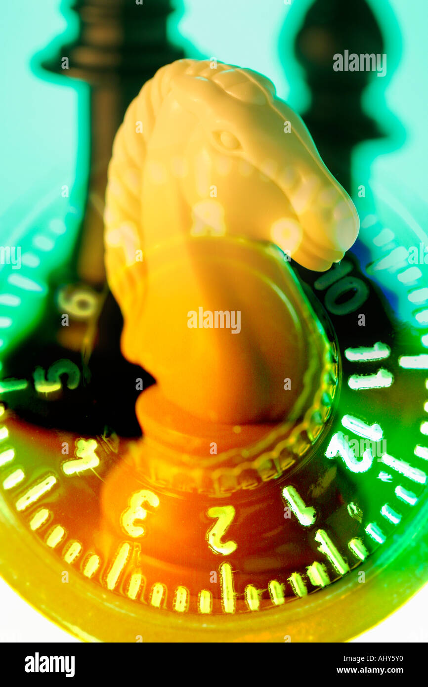 Chess Pieces and Combination Lock Stock Photo - Alamy