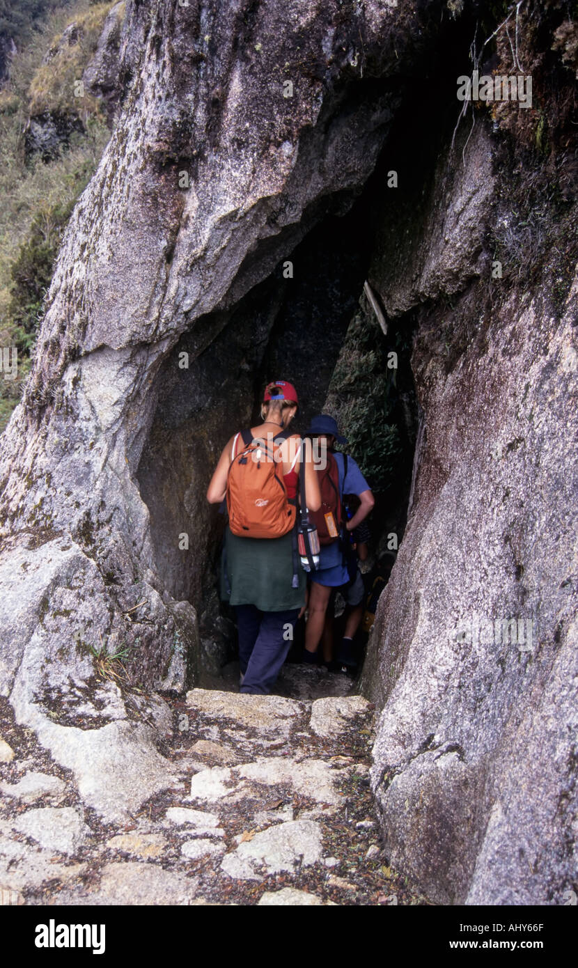 Tunnel on the Inca Trail, Peru Stock Photo - Alamy