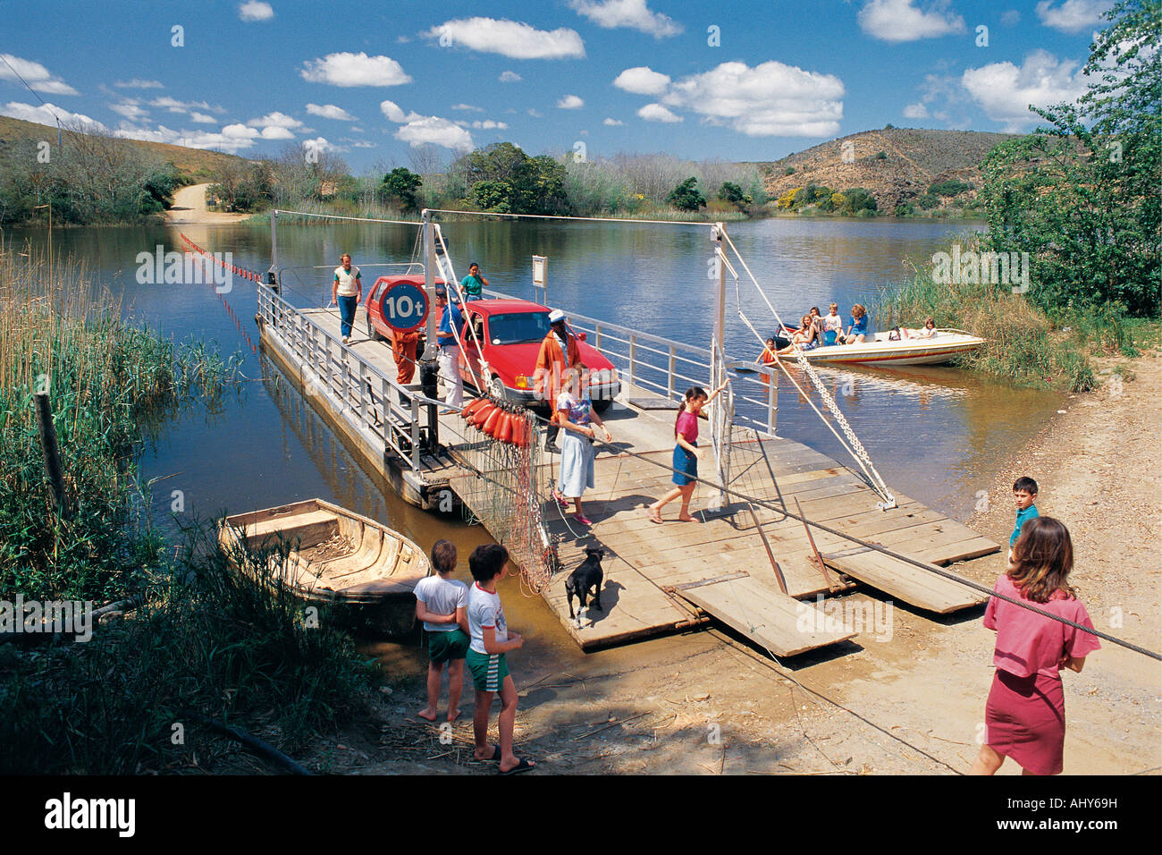 Historic pontoon bridge over Breede River Malgas Western Cape South ...