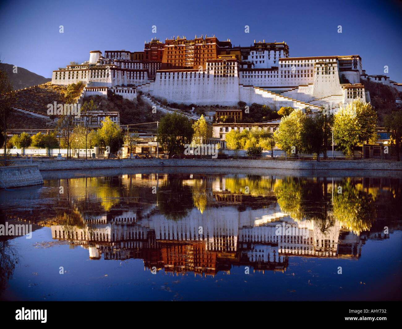 Potala Palace and Peoples Park Lake Lhasa Tibet Stock Photo - Alamy