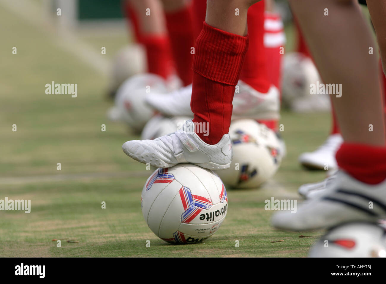 Football feet foot ball red hi-res stock photography and images - Alamy