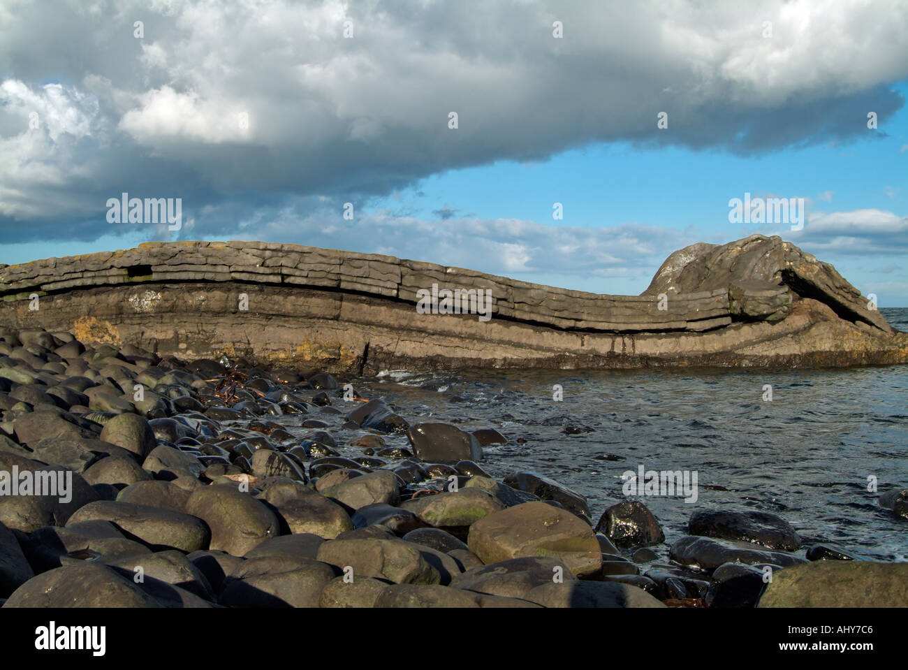 Folded rock formation near Dunstanburgh Castle Northumberland England ... Folded rock formation near Dunstanburgh Castle Northumberland England ...