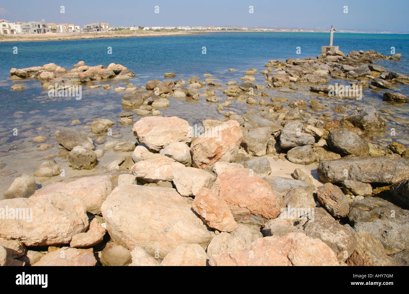 Entrance to Harbour at Potamos Liopetriou Cyprus EU refuge for ...