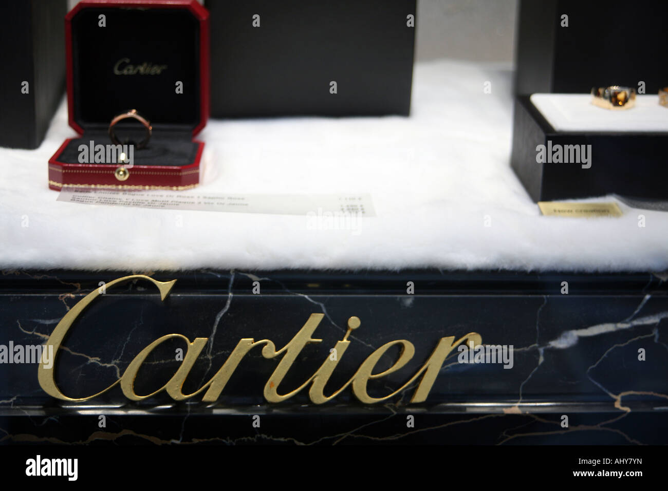 Cartier shop window display in Champs Elysee Paris Stock Photo - Alamy