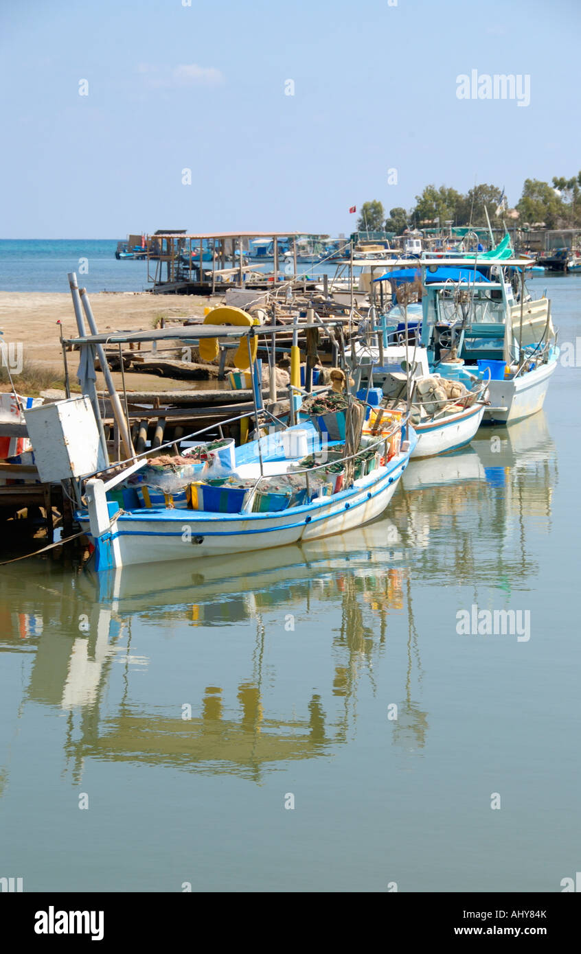 Harbour at Potamos Liopetriou on the Mediterranean island of Cyprus EU ...