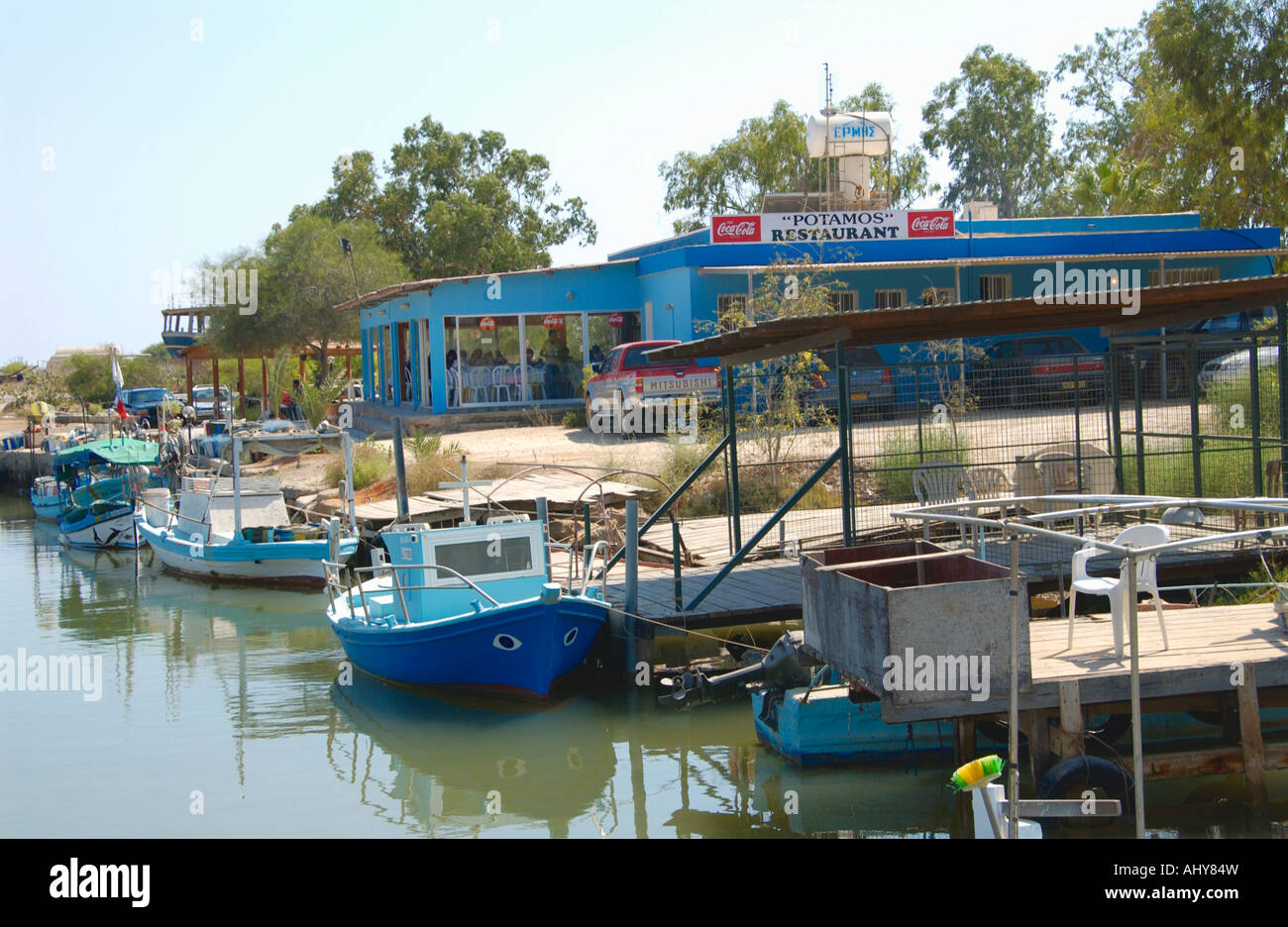 Harbour at Potamos Liopetriou on the Mediterranean island of Cyprus EU ...