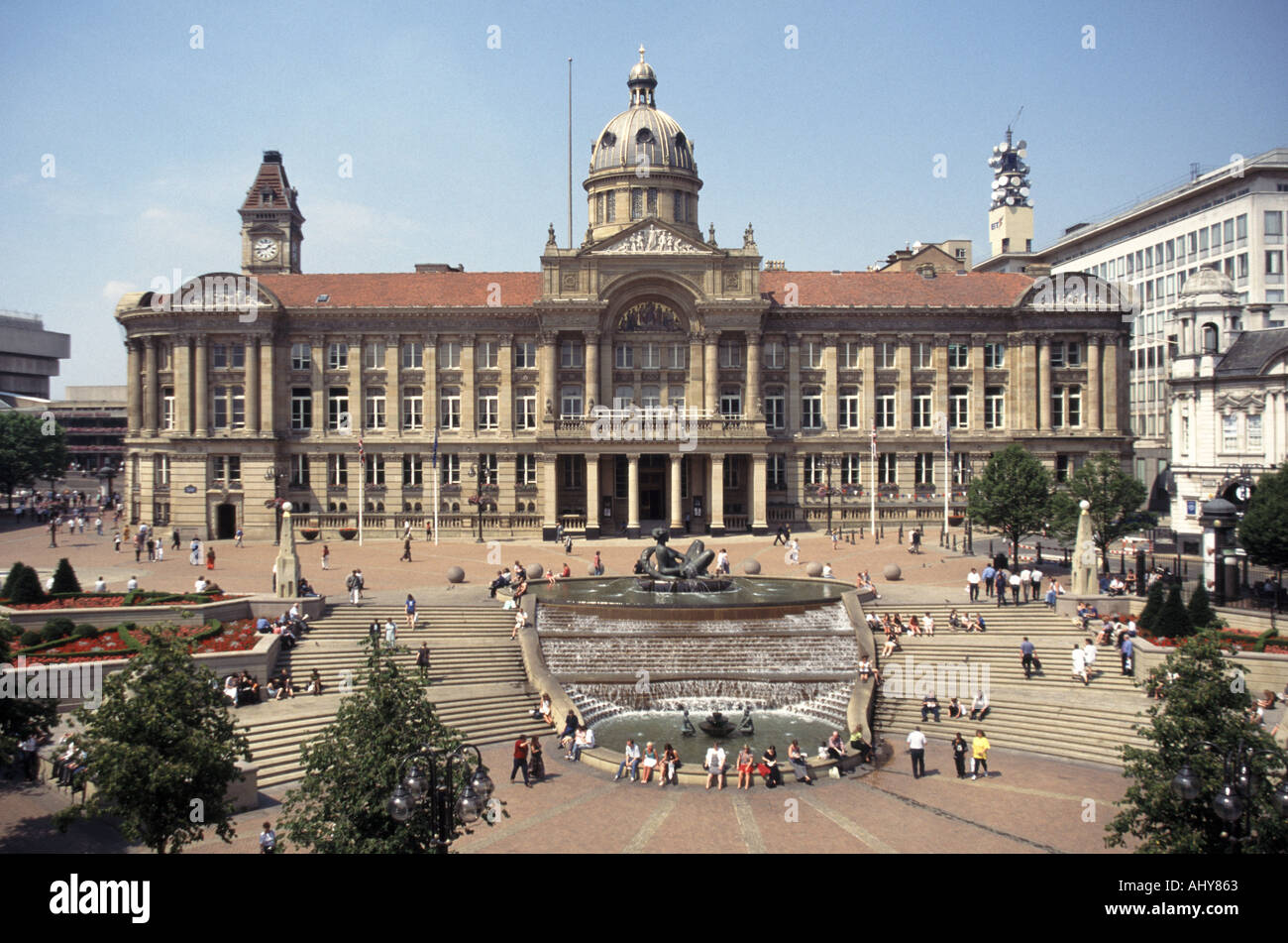 Birmingham Victoria Square The Council House with sculpture and stepped ...