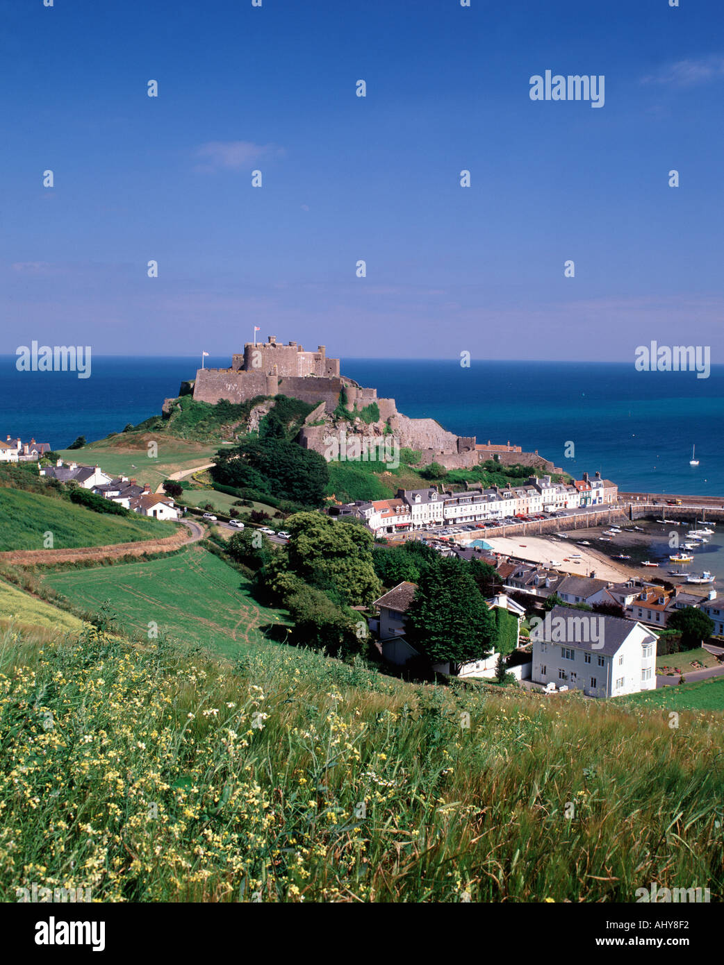 Mount Orgueil Castle, Gorey, Jersey, Channel Islands, UK Stock Photo ...