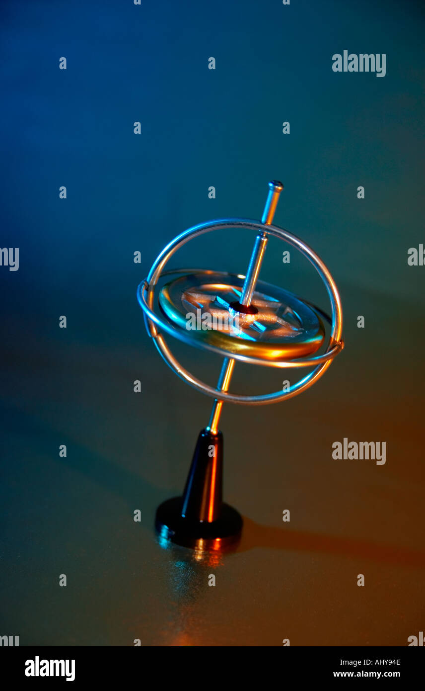 Gyroscope spinning on stand Stock Photo - Alamy