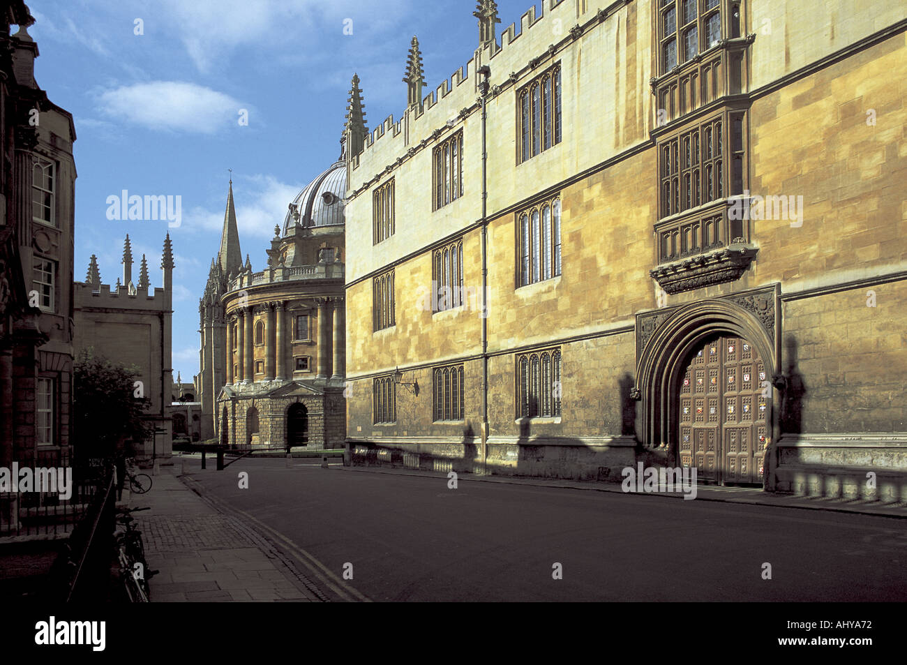 St Marys Church and Radcliffe Camera with the east face of the Bodleian ...