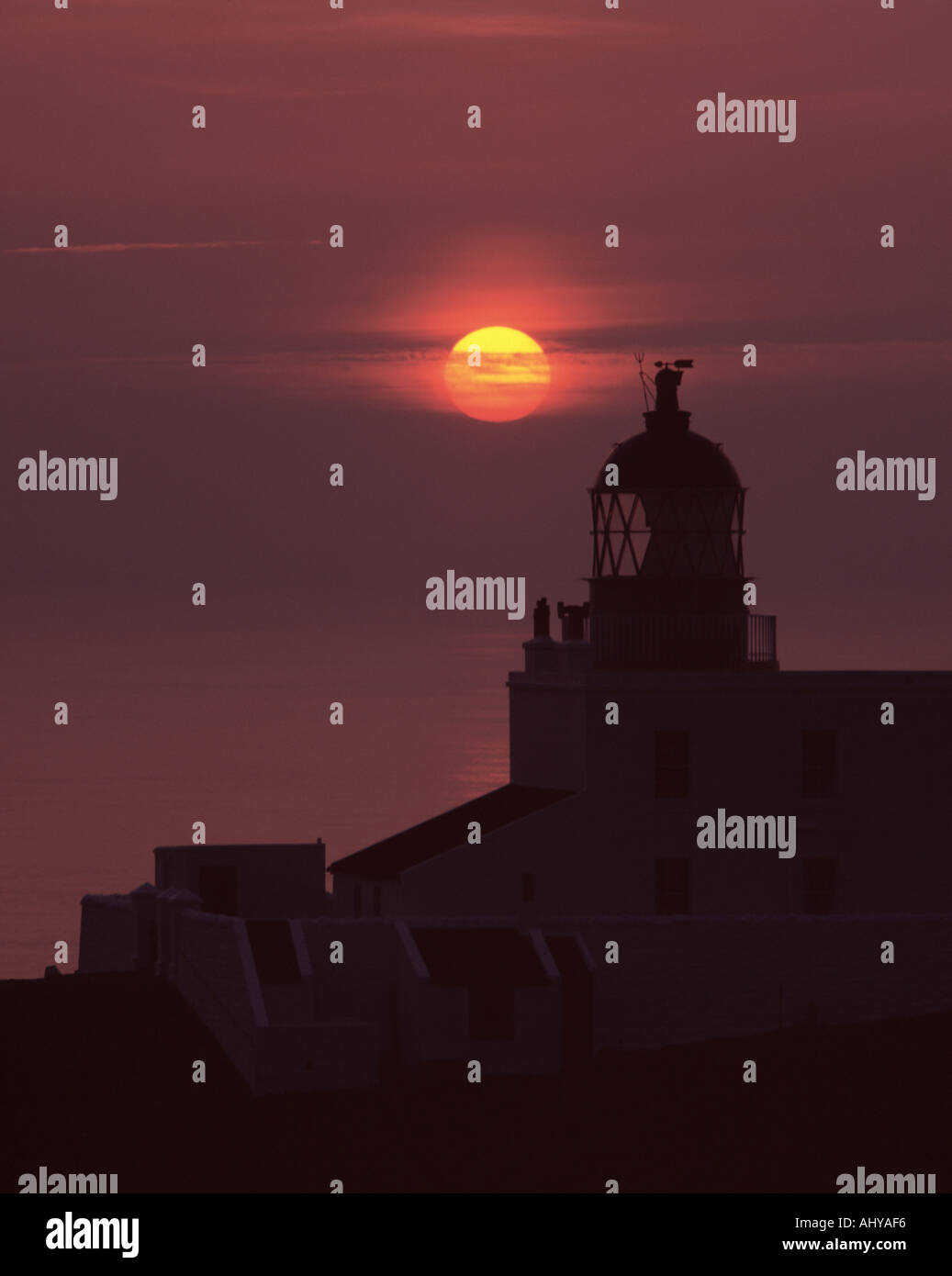 UK Scotland Sutherland The Minch and Stoerhead Lighthouse at sunset ...