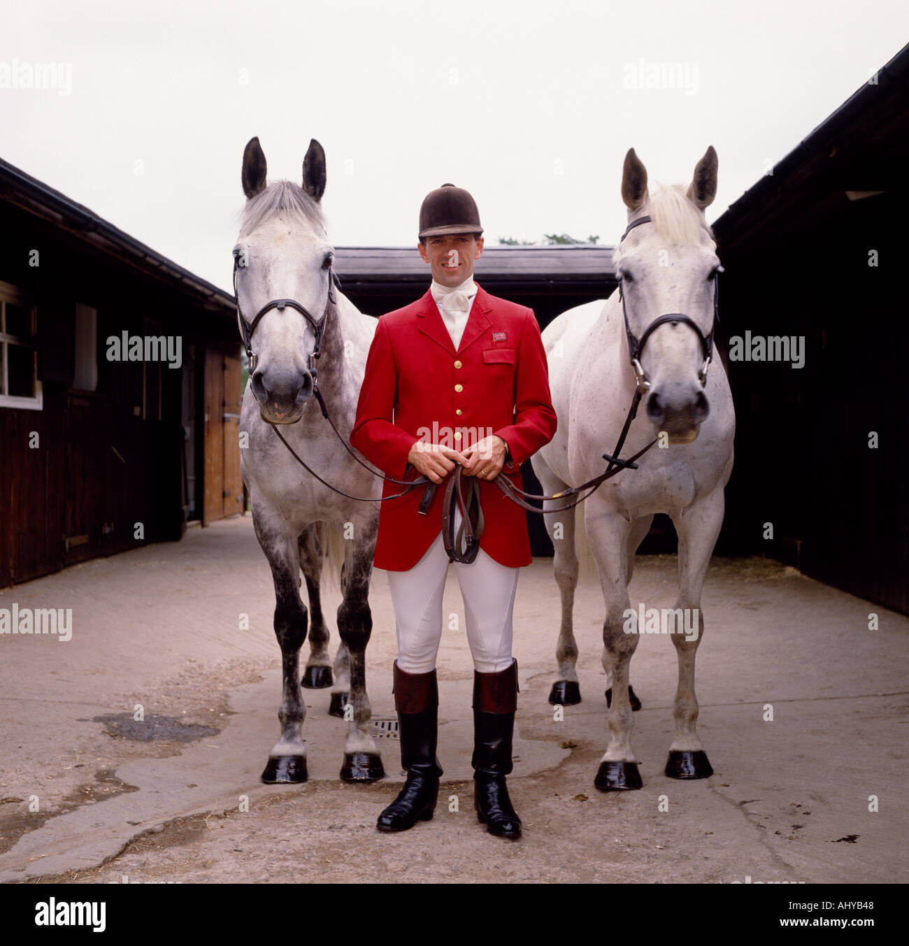 Showjumper Ian Stark and his horses Stock Photo - Alamy