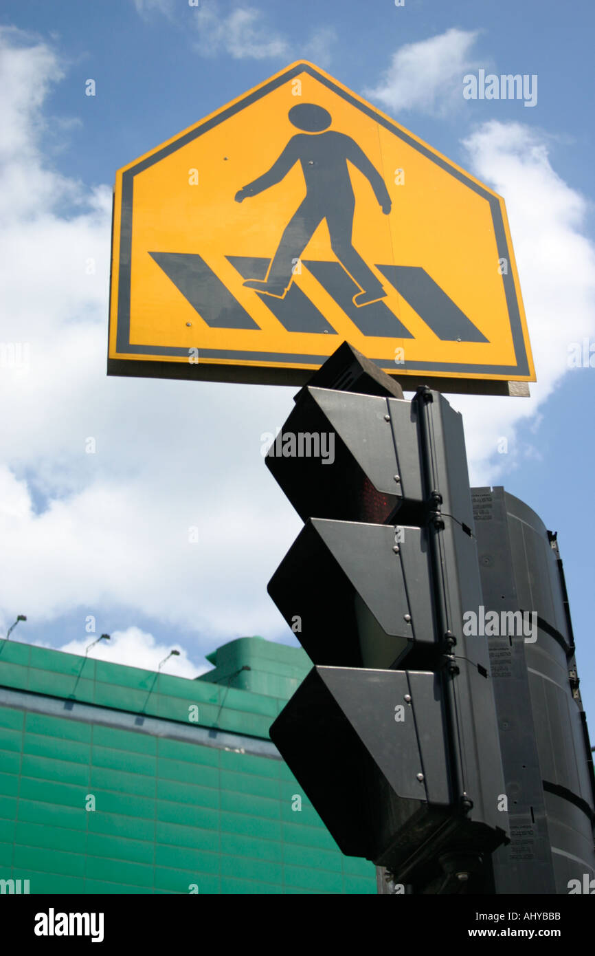 zebra crossing signboard and traffic lights Stock Photo - Alamy